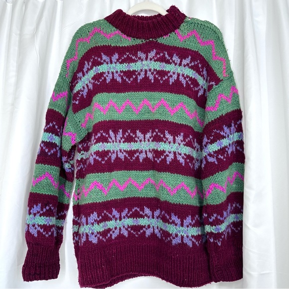 Vintage | Sweaters | Vintage Ecuadorian Thick Wool Sweater Local ...